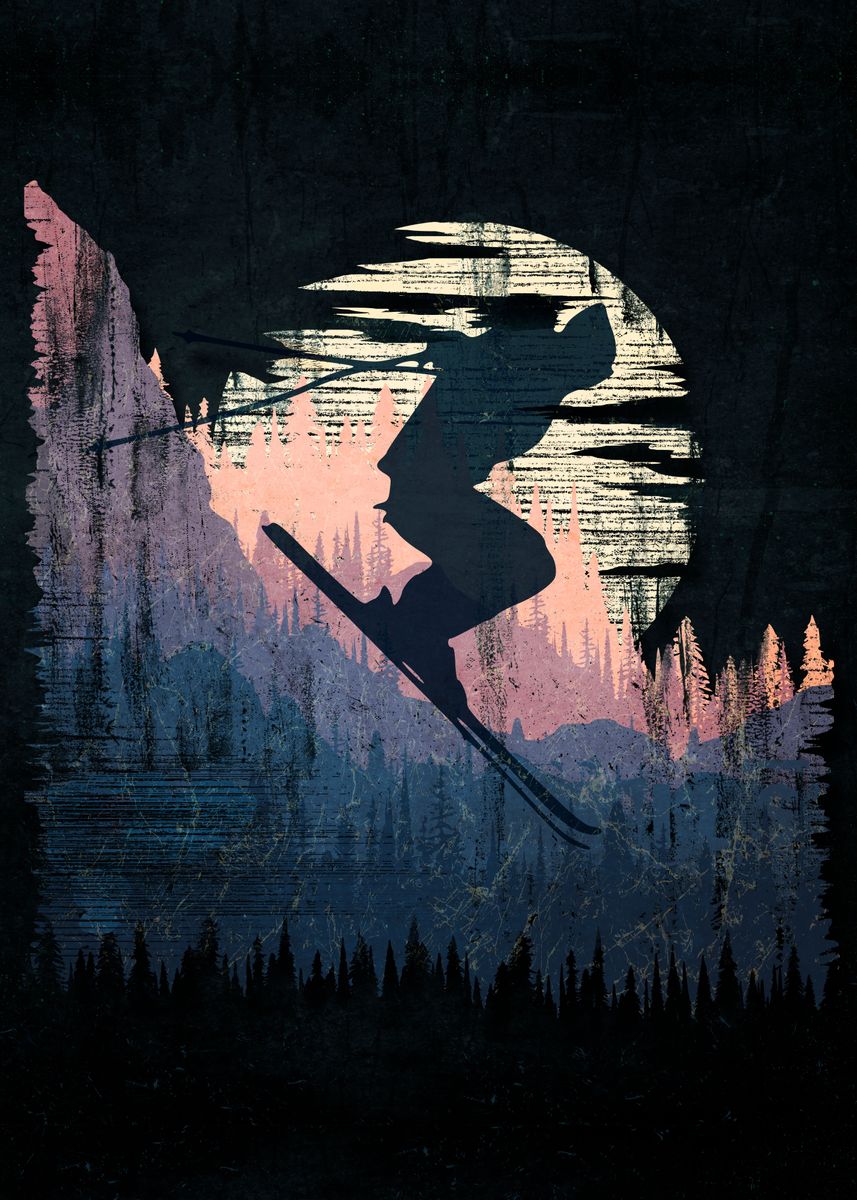 'Ski' Poster by One Red Fox | Displate