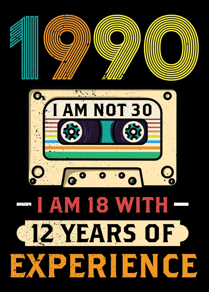 'Vintage October 1990' Poster, picture, metal print, paint by Robert ...