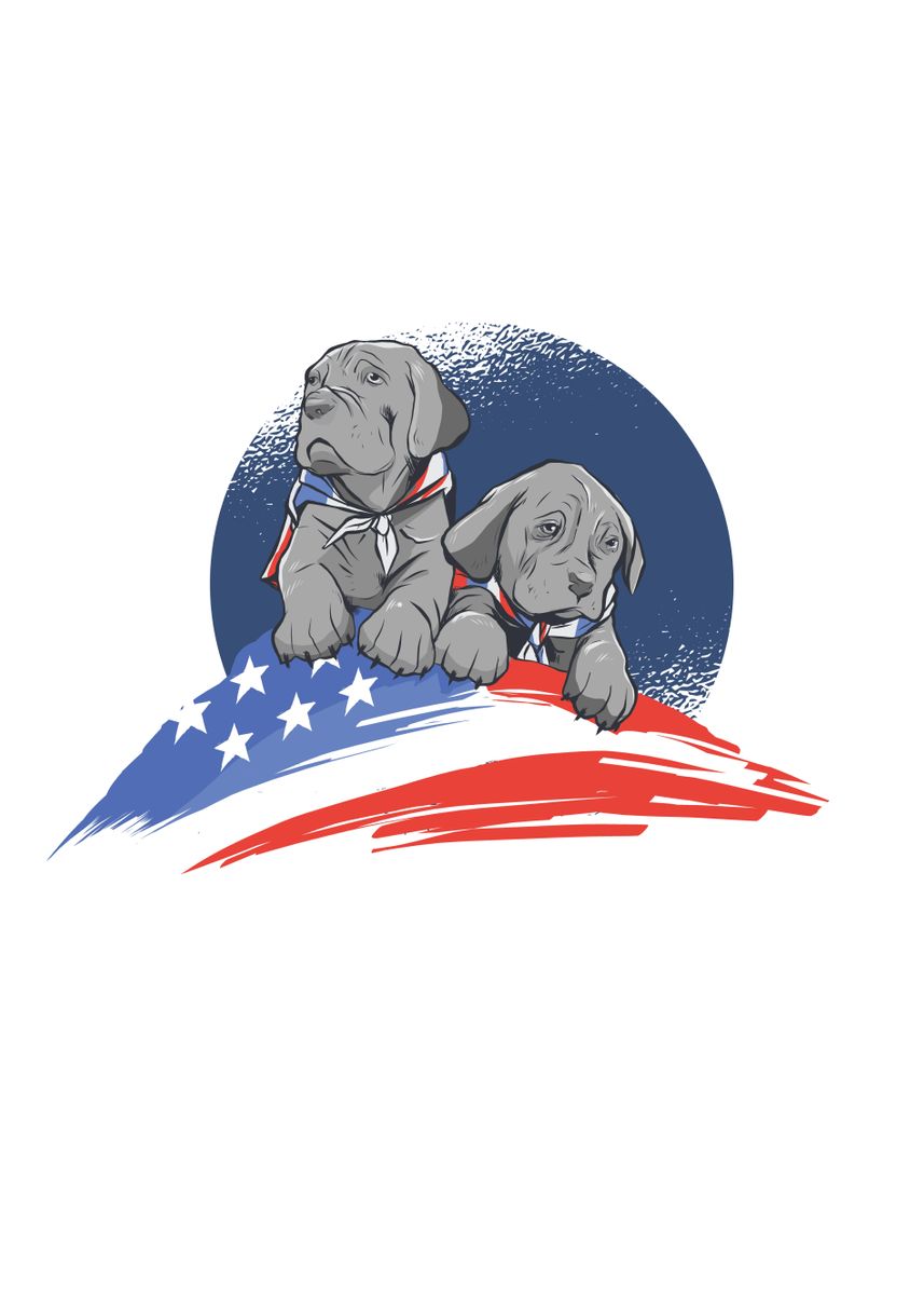 'AMERICAN DOG' Poster, picture, metal print, paint by thetshirtshop2020 ...