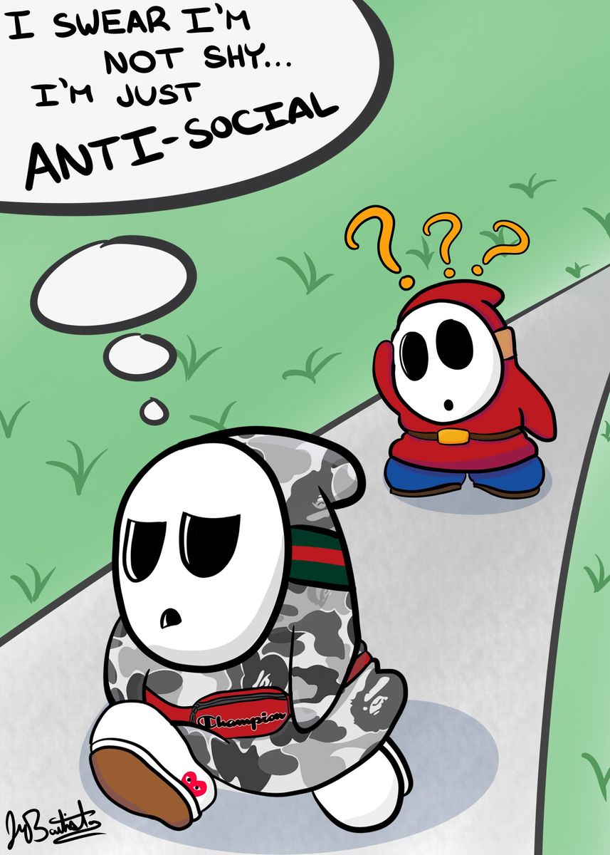 'Anti Social' Poster, picture, metal print, paint by Miggy B | Displate