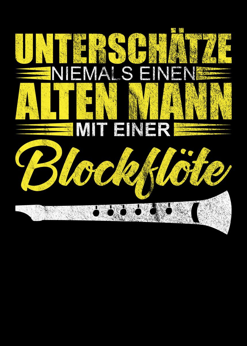 'Recorder Old Man Musical' Poster by schmidde | Displate