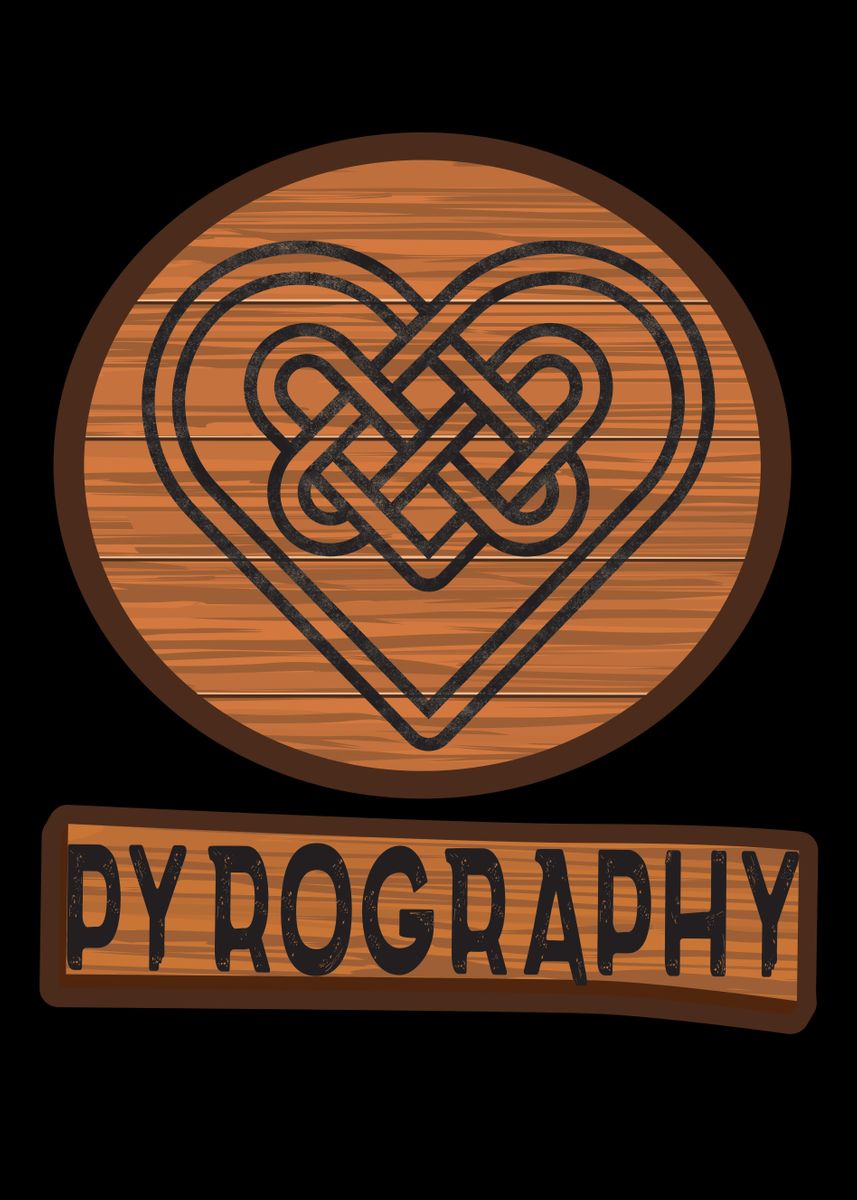 'Pyrography Celtic Heart' Poster, picture, metal print, paint by Mooon ...