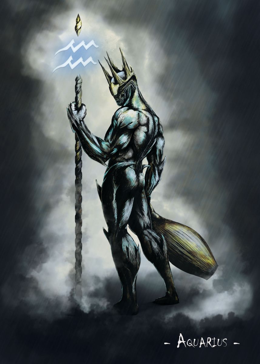 'Dark Aquarius' Poster, picture, metal print, paint by Insaniel Digital ...