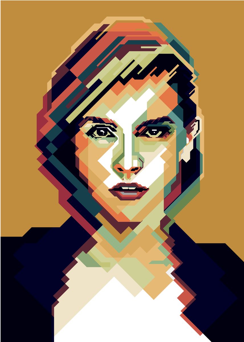 'WPAP Emma Watson' Poster, picture, metal print, paint by Java Creative ...