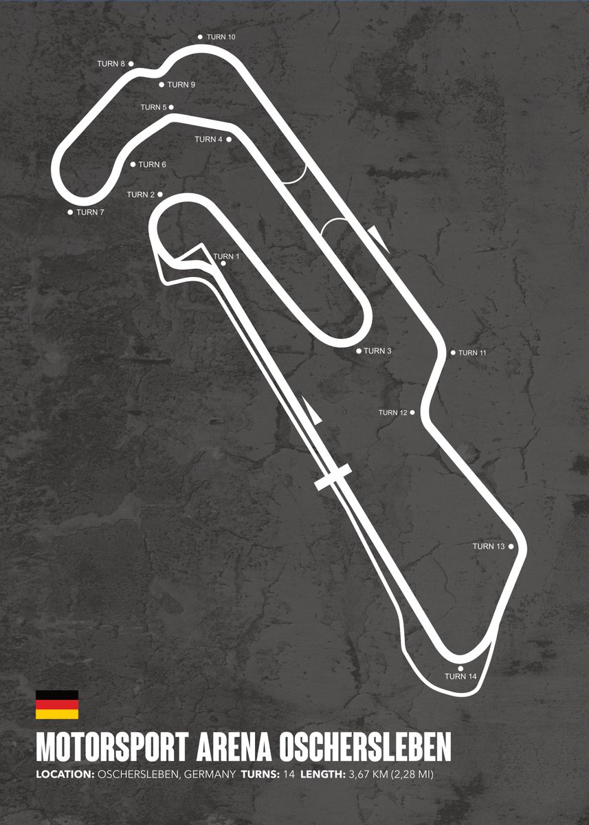 'Oschersleben' Poster, picture, metal print, paint by Mapsters | Displate