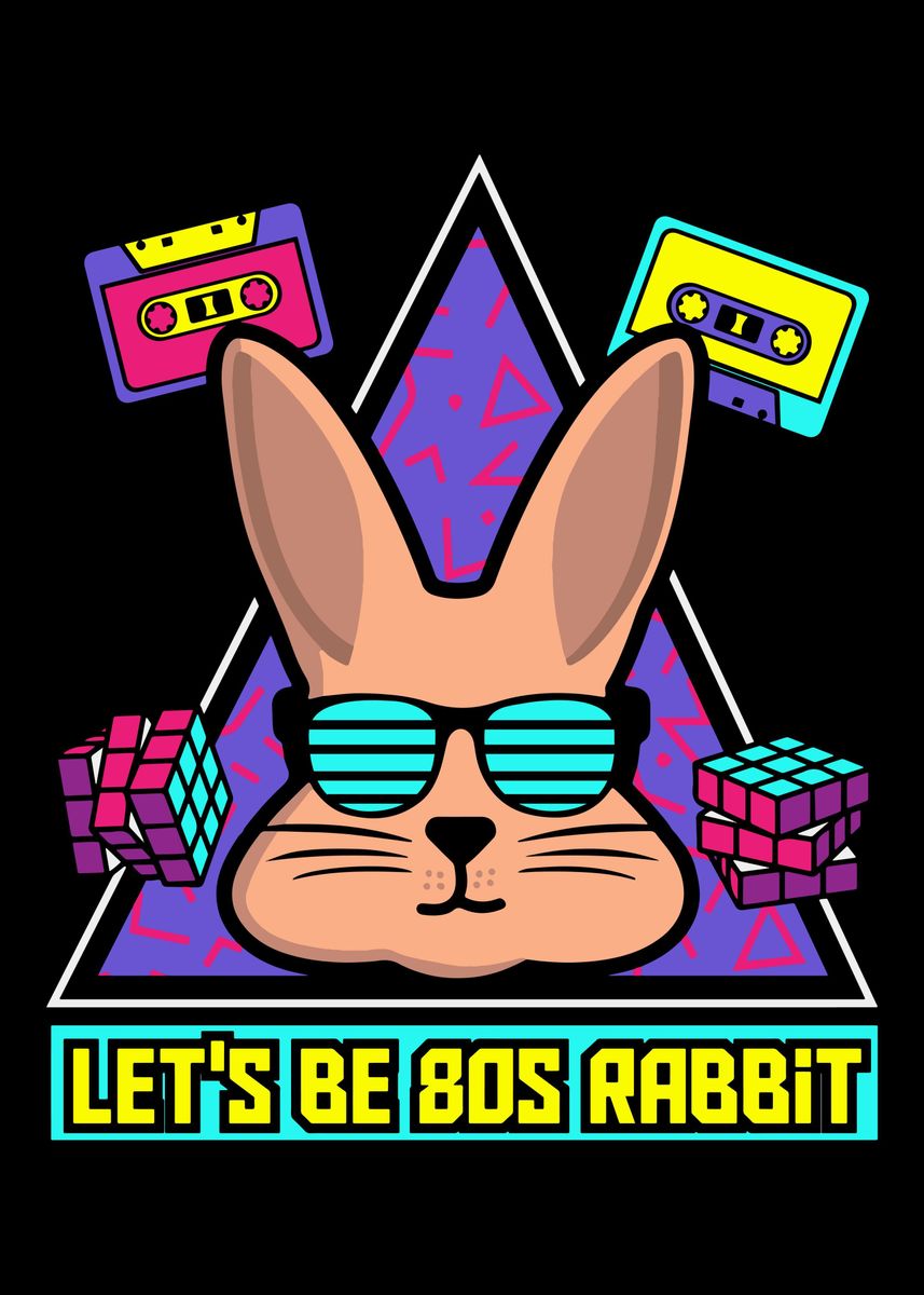 'Funny 80s Animal Vintage' Poster, picture, metal print, paint by ...