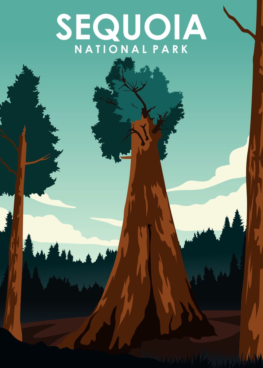 'Sequoia National Park' Poster, picture, metal print, paint by Jorn ...