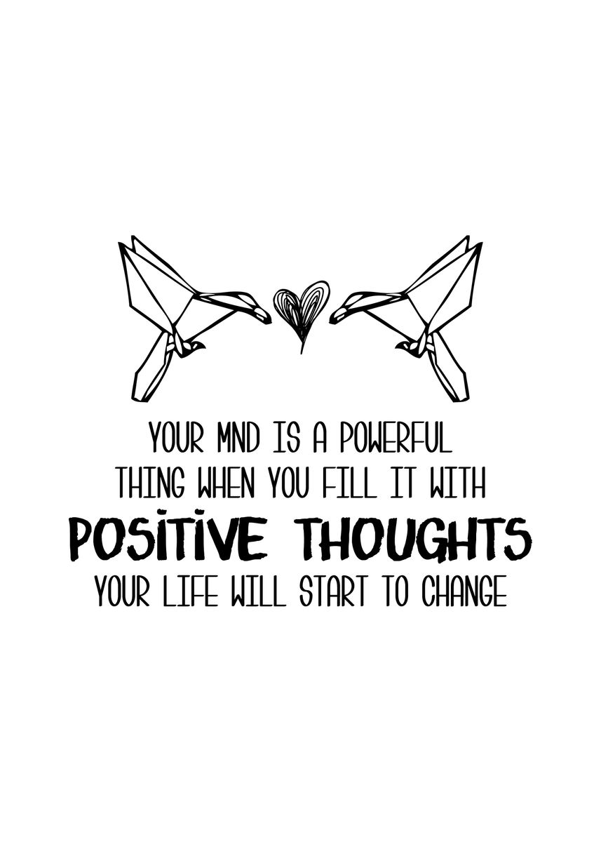 'Positive Thoughts Wall Art' Poster, picture, metal print, paint by ...