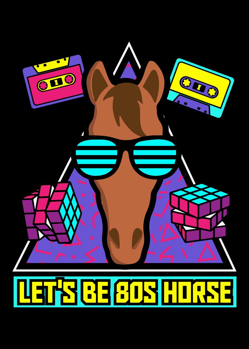 'Funny 80s Animal Vintage' Poster, picture, metal print, paint by ...