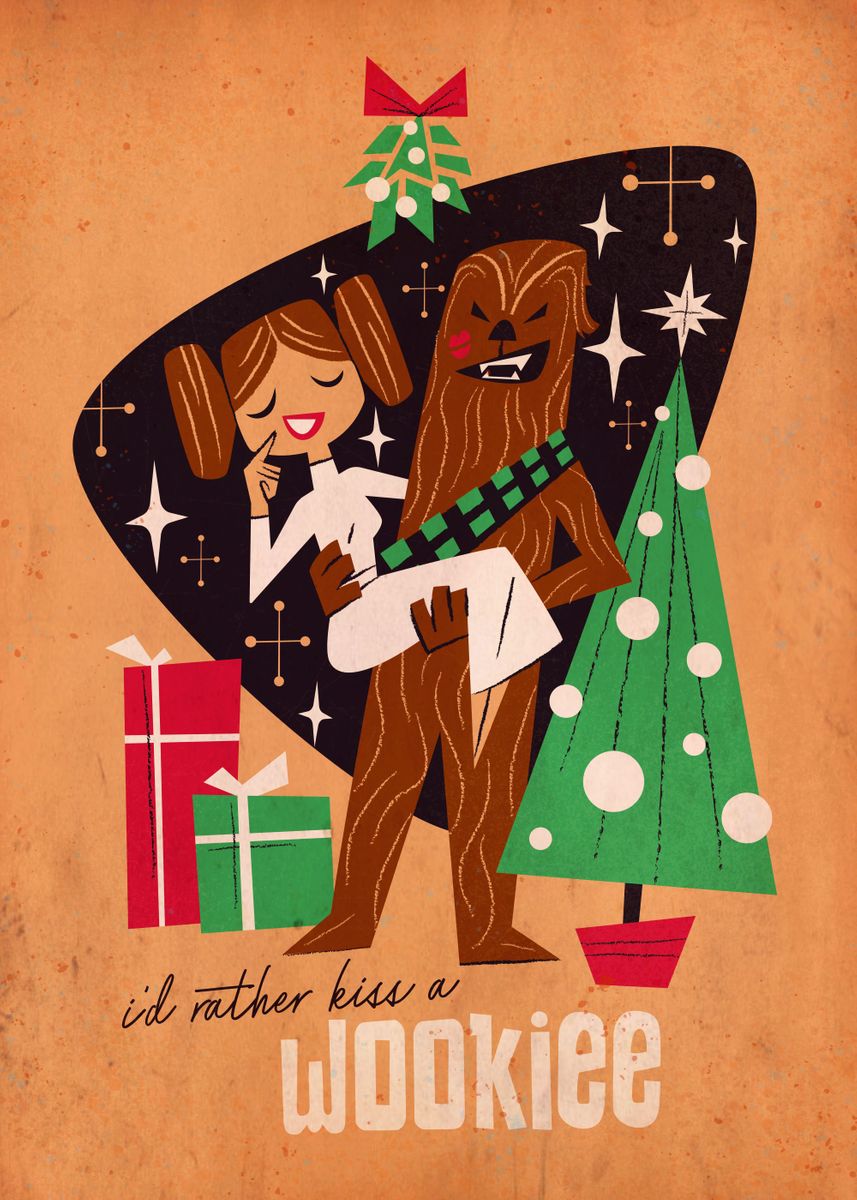 'Kiss a Wookiee' Poster, picture, metal print, paint by Star Wars ...