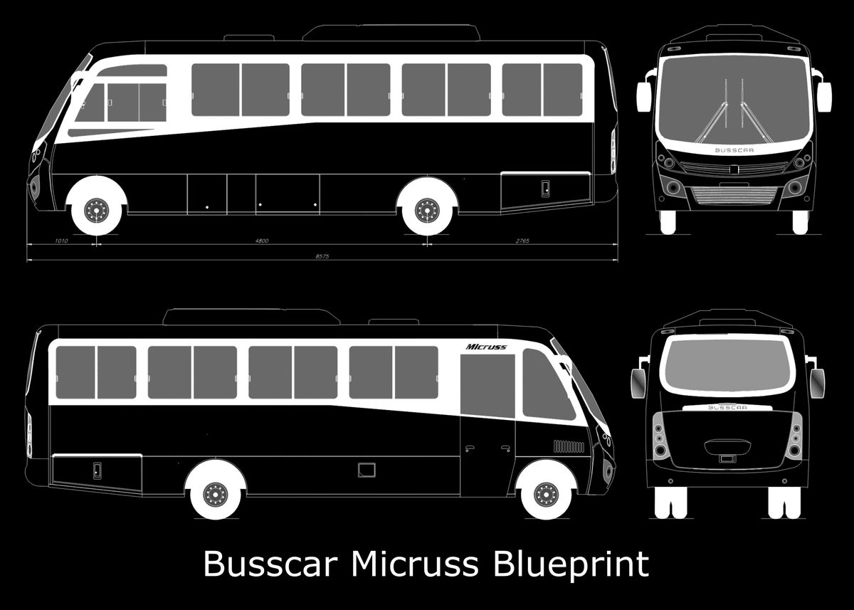 'Busscar Micruss Blueprint' Poster by The Bright Art | Displate