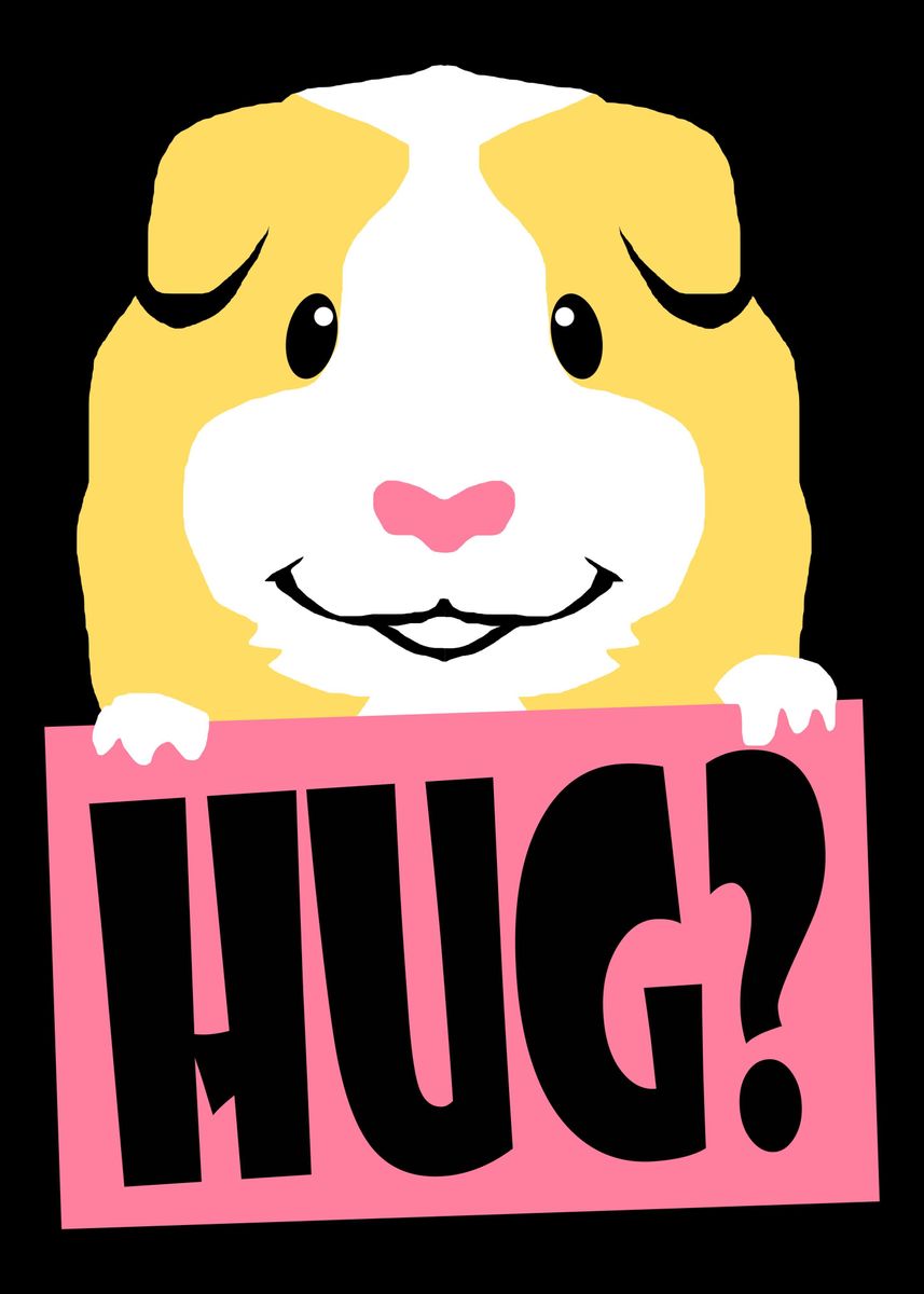 'Guinea Pig Hug Cavy' Poster, picture, metal print, paint by FunnyGifts ...