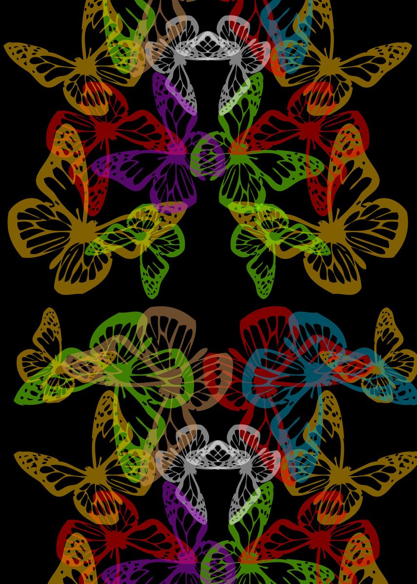'Colorful butterflies' Poster by Shawlin I | Displate