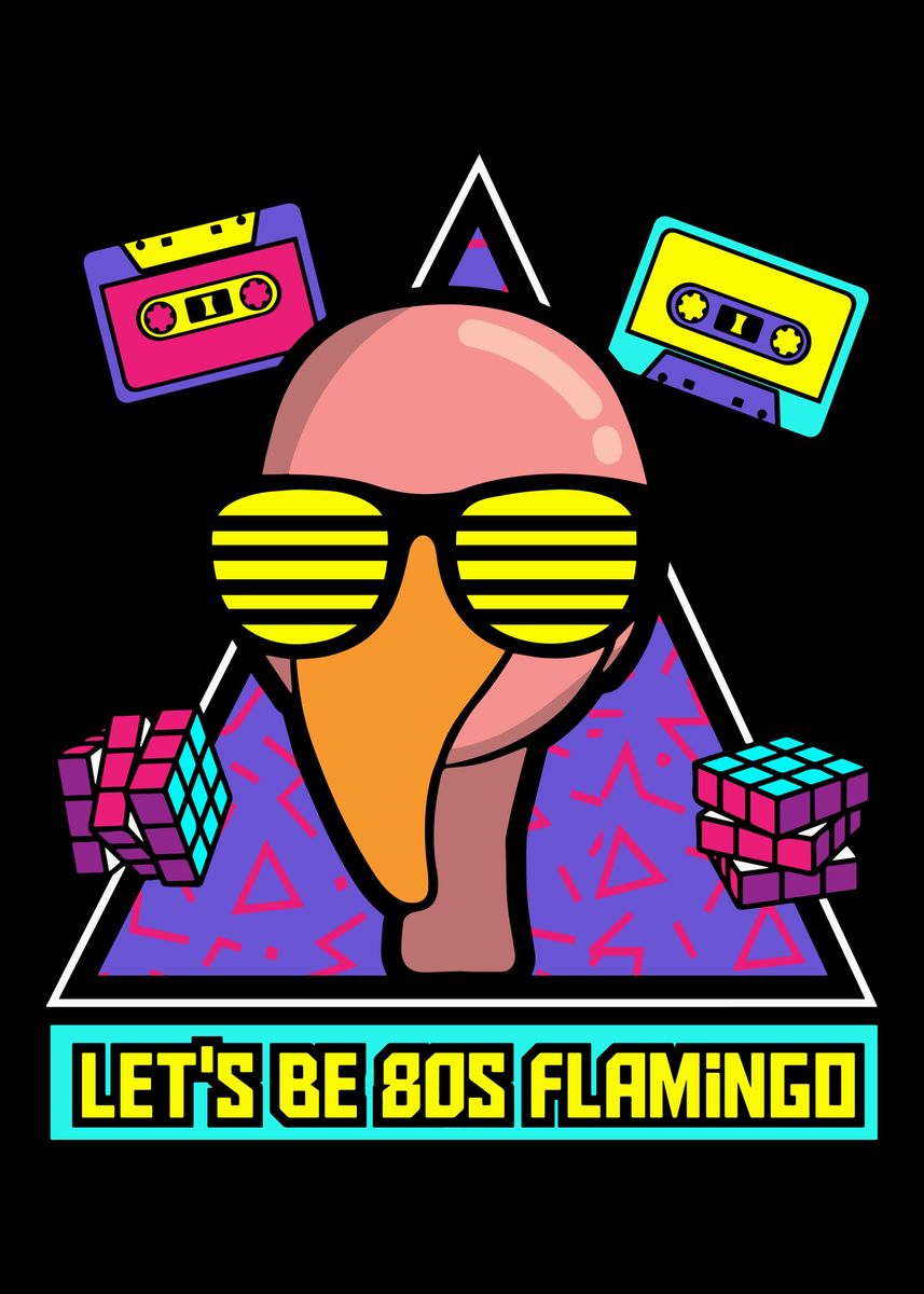 'Funny 80s Animal Vintage' Poster, picture, metal print, paint by ...