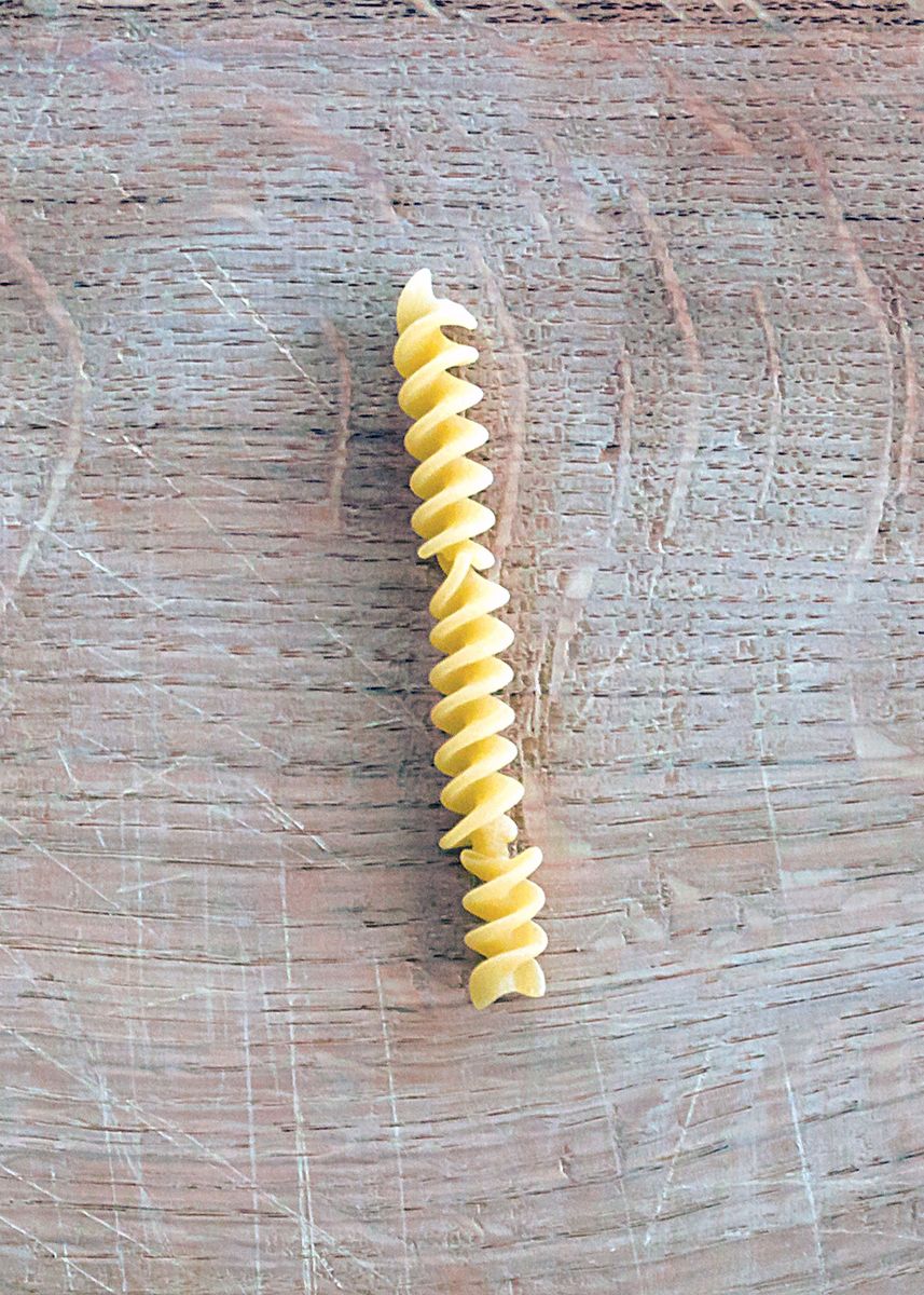 'Letter composed with pasta' Poster by Sergio Pazzano | Displate