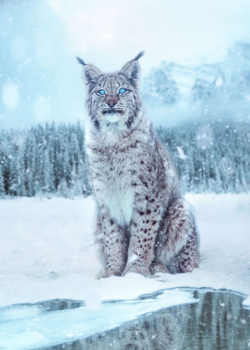 'Lynx' Poster, picture, metal print, paint by Nikki Arts | Displate