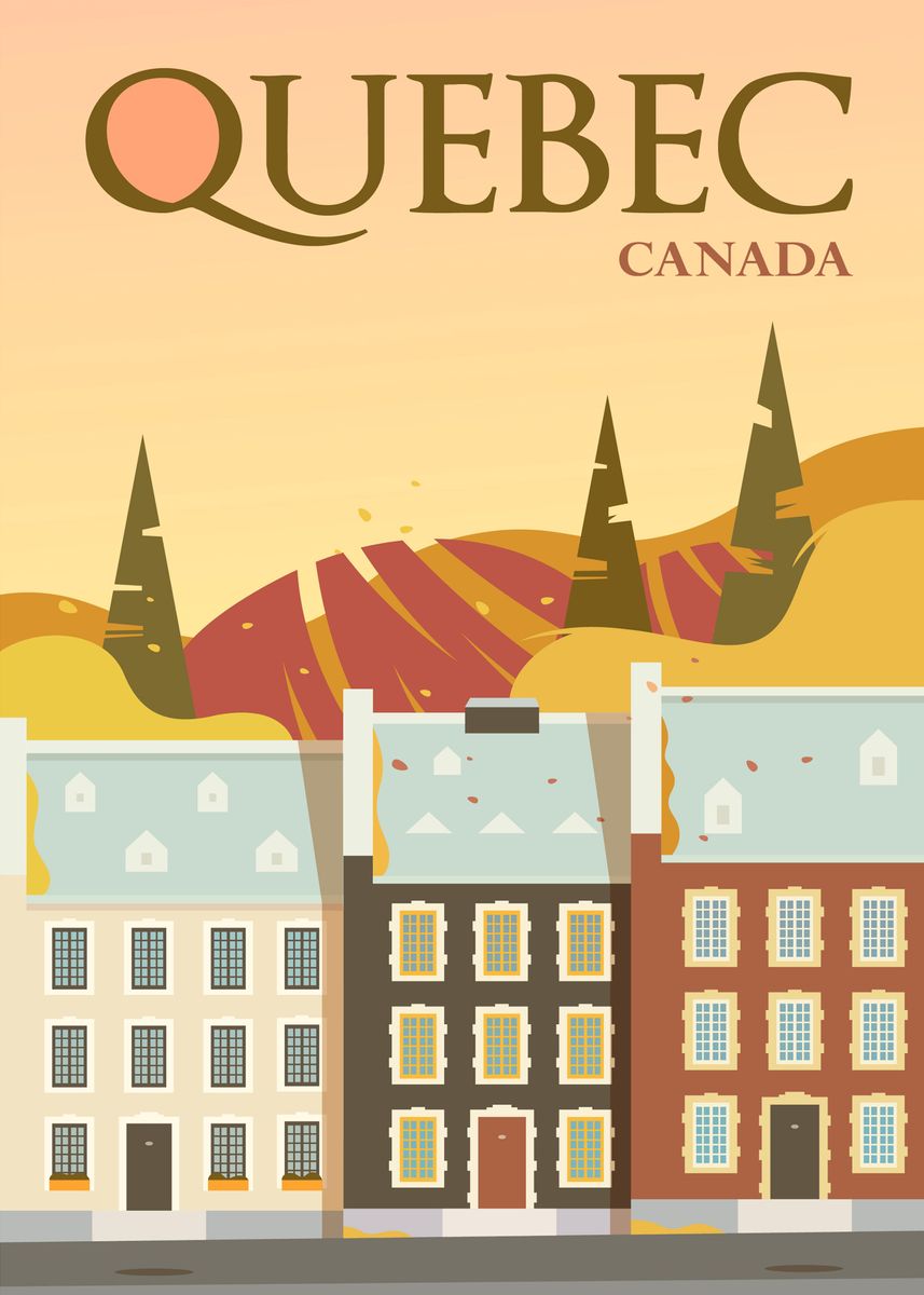 'Quebec Canada ' Poster, picture, metal print, paint by Designersen ...