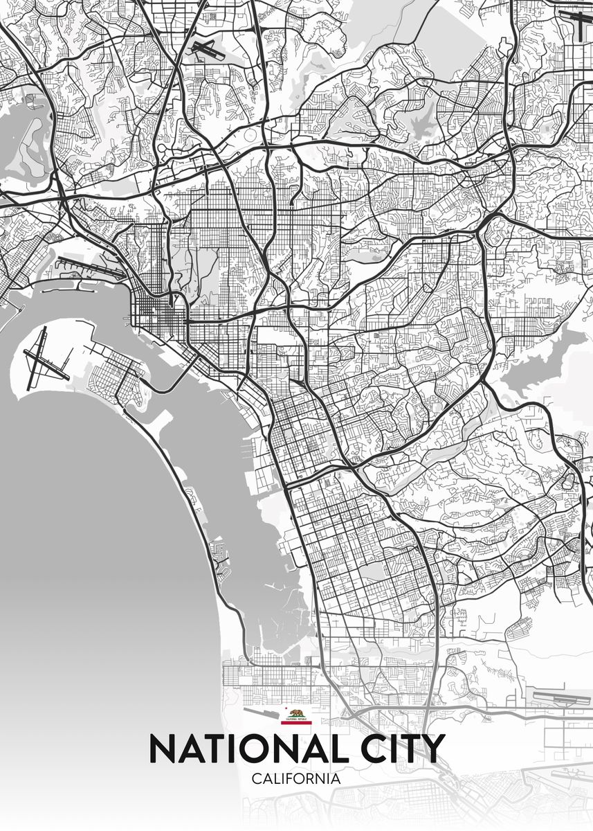 'National City CA' Poster, picture, metal print, paint by IMR Designs ...