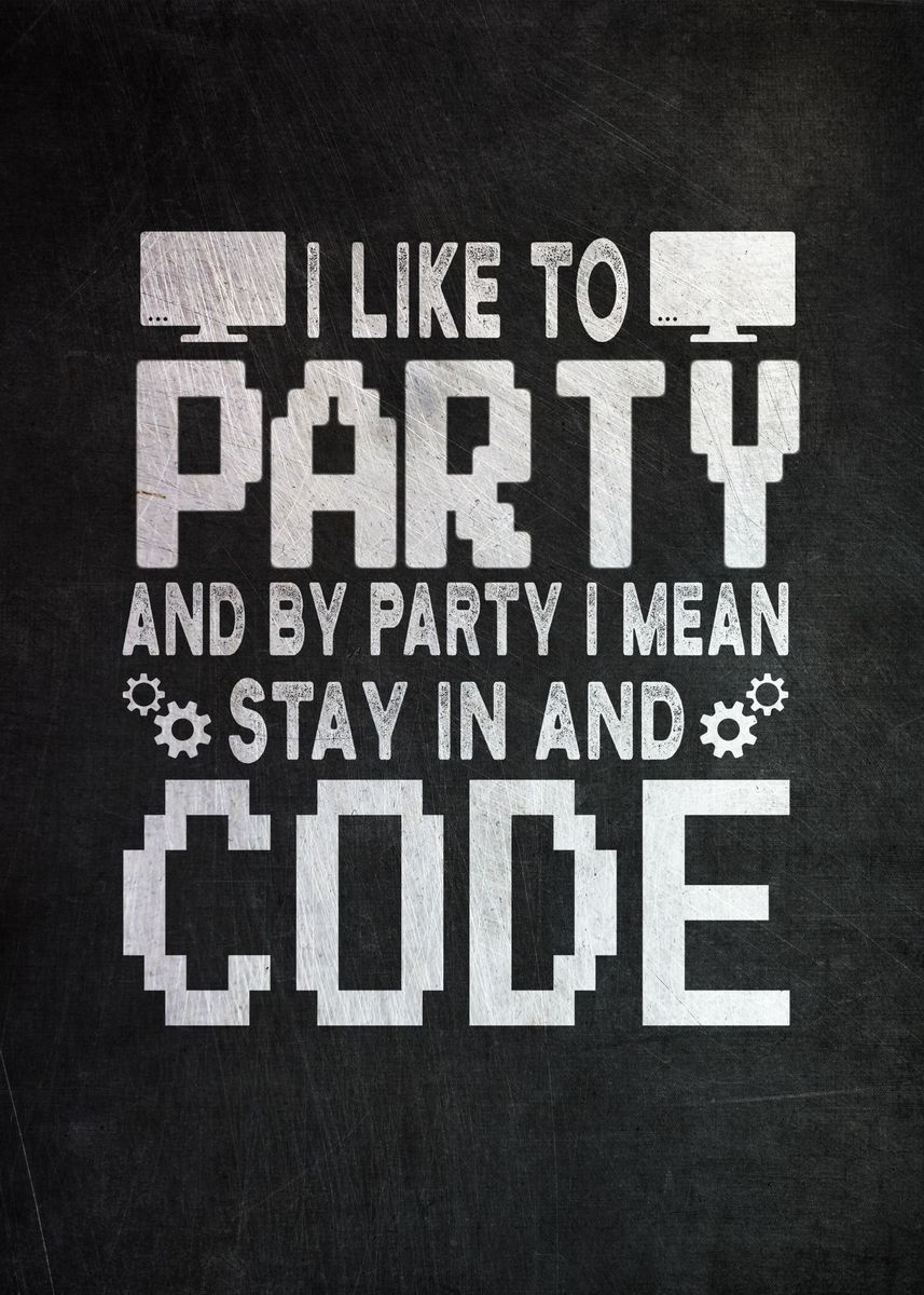 'Coder' Poster, picture, metal print, paint by PosterWorld | Displate