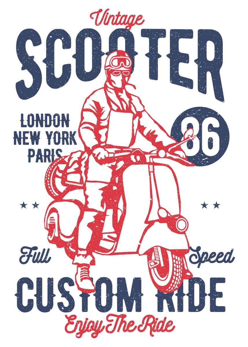 'Vintage Scooter' Poster by thetshirtshop2020 | Displate
