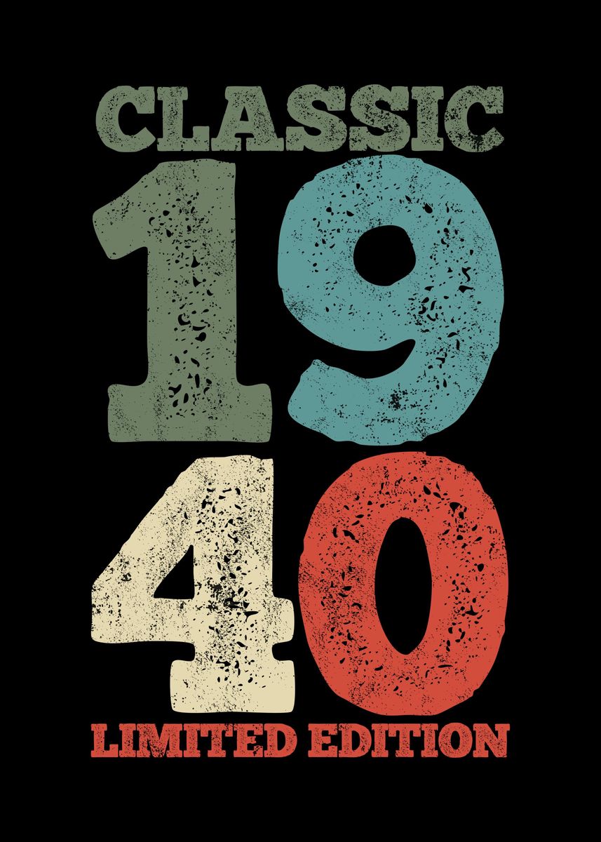 '1940 Birthday Retro Vintag' Poster by Mealla | Displate
