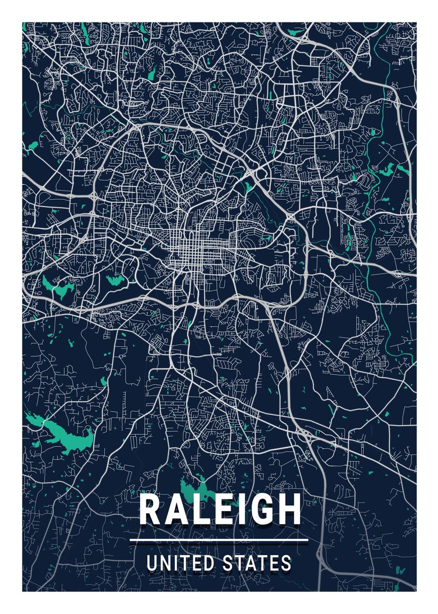 'Raleigh Blue Dark Color' Poster by Tien Stencil | Displate