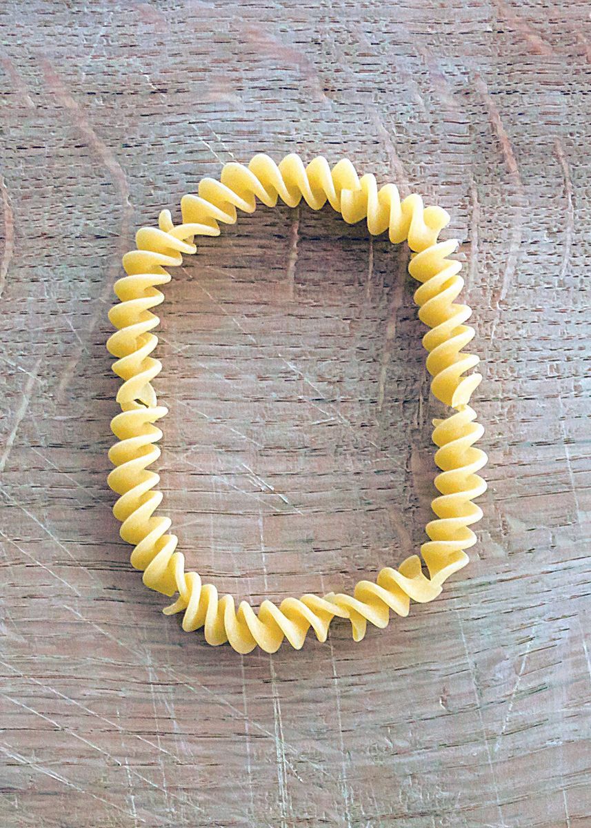 'Letter composed with pasta' Poster by Sergio Pazzano | Displate