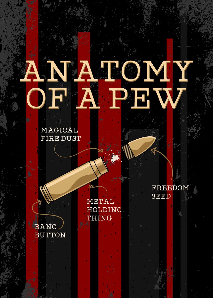 'Anatomy Of A Pew Gun Owner' Poster, picture, metal print, paint by ...
