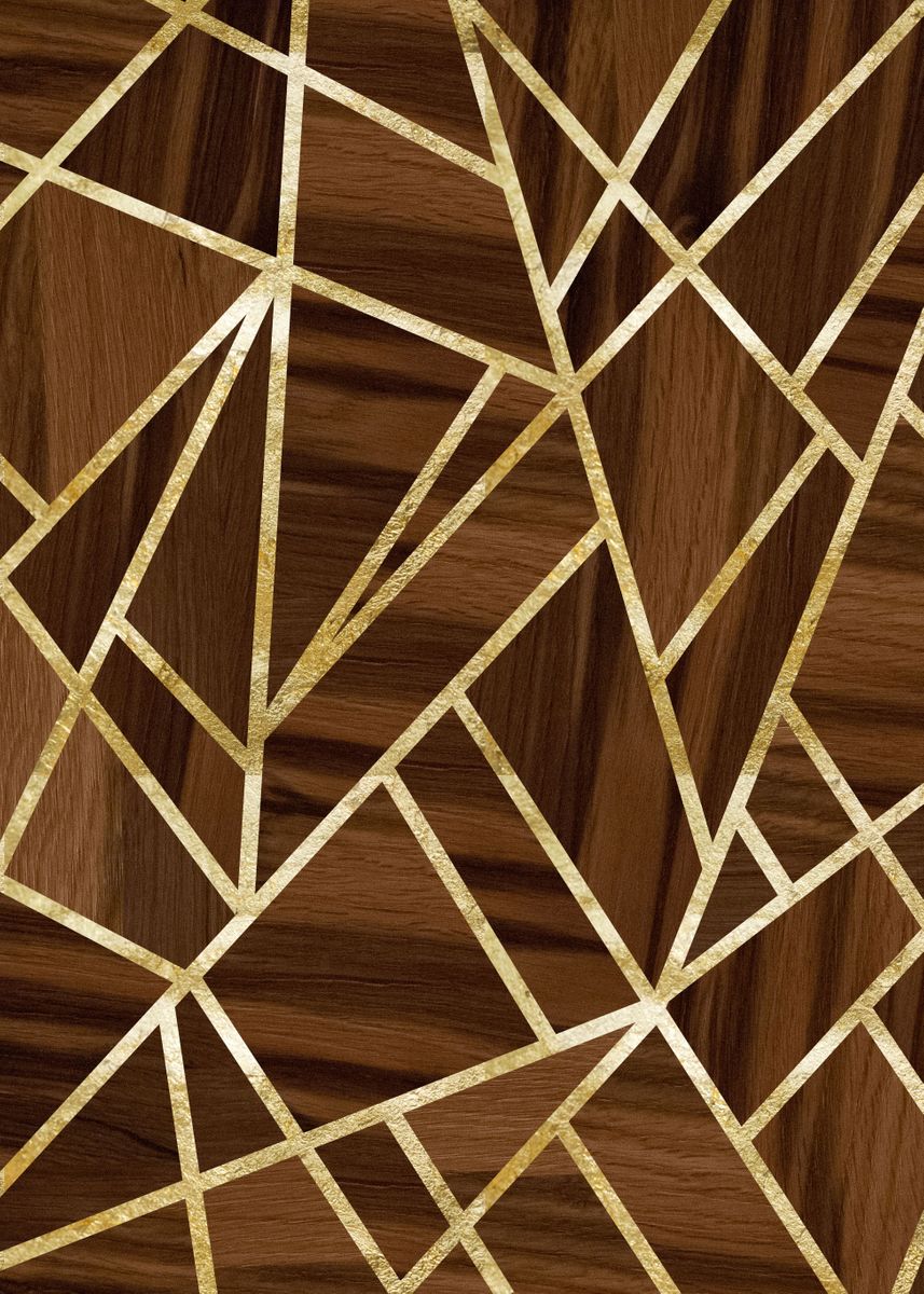 'Classic Wood Gold Geo 1 ' Poster by Anita's & Bella's Art | Displate