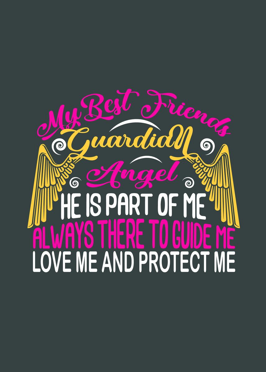 'Guardian Angel Friend' Poster, picture, metal print, paint by Beone ...