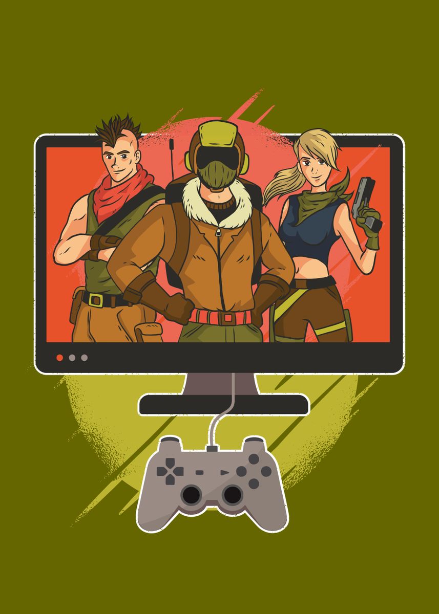 'Video Game Characters' Poster, picture, metal print, paint by ...