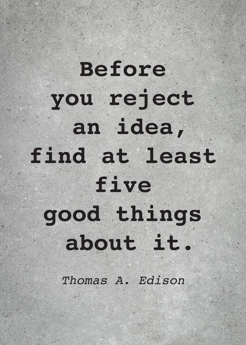 'Thomas Edison Quote L009' Poster, picture, metal print, paint by Go ...