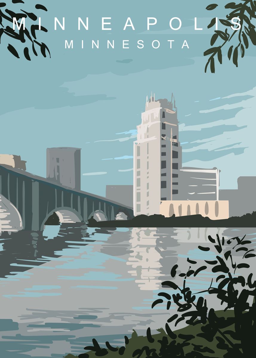 'Minneapolis minnesota ' Poster, picture, metal print, paint by ...