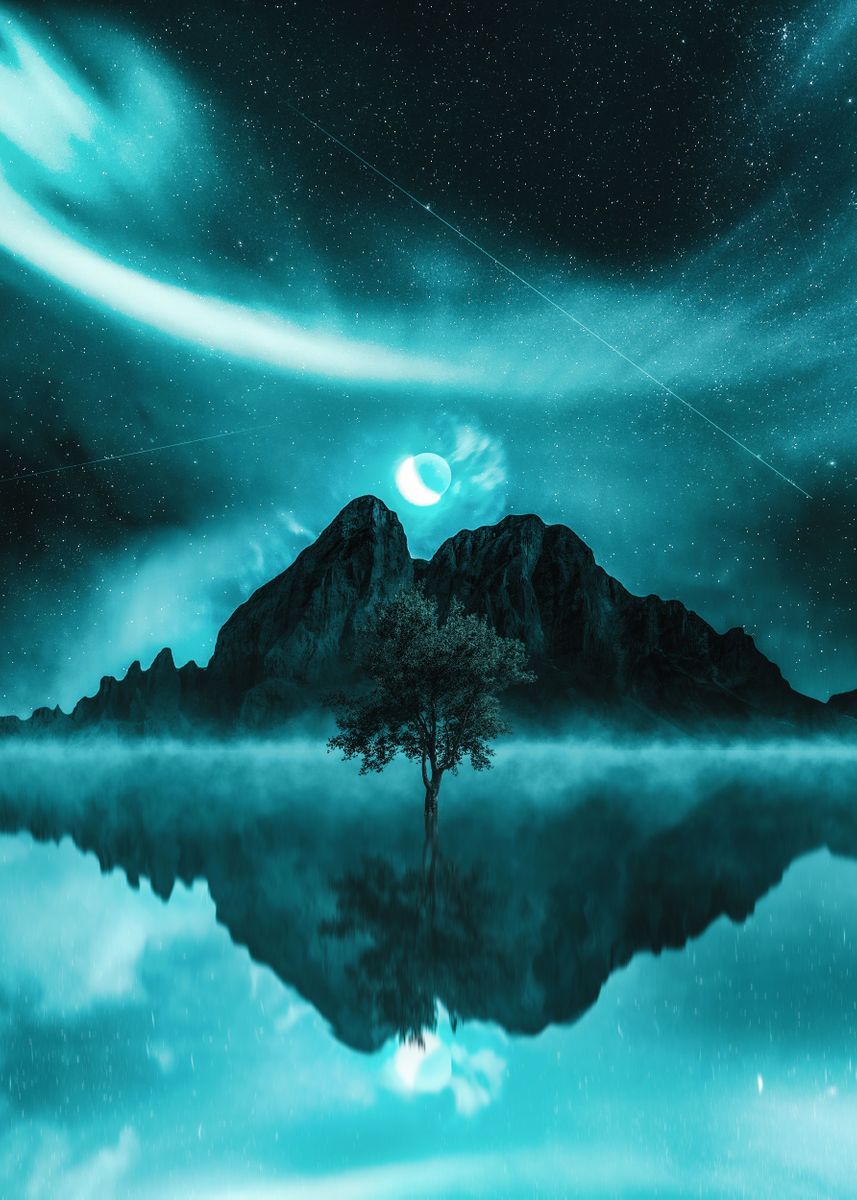 'Midnight Tree' Poster, picture, metal print, paint by Pascal Wagner ...