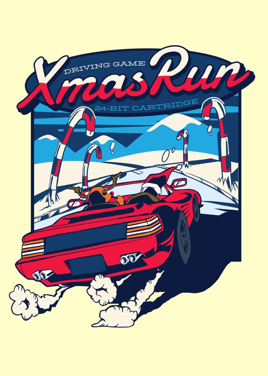 'XMas Racing Game Design' Poster, picture, metal print, paint by ...
