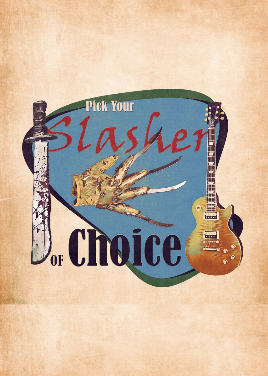 'Slasher Horror Rock N Roll' Poster, picture, metal print, paint by ...