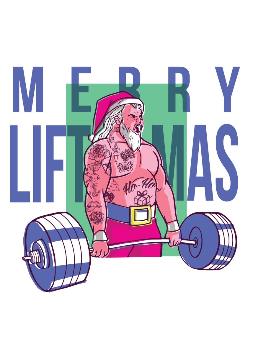 'Merry Liftmas Fitness' Poster by StonerPlates | Displate