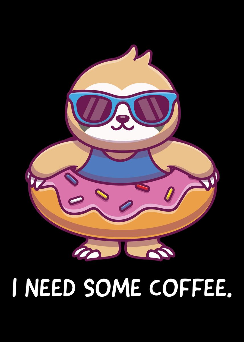 'Sloth Lazy Chill Relax gif' Poster, picture, metal print, paint by ...