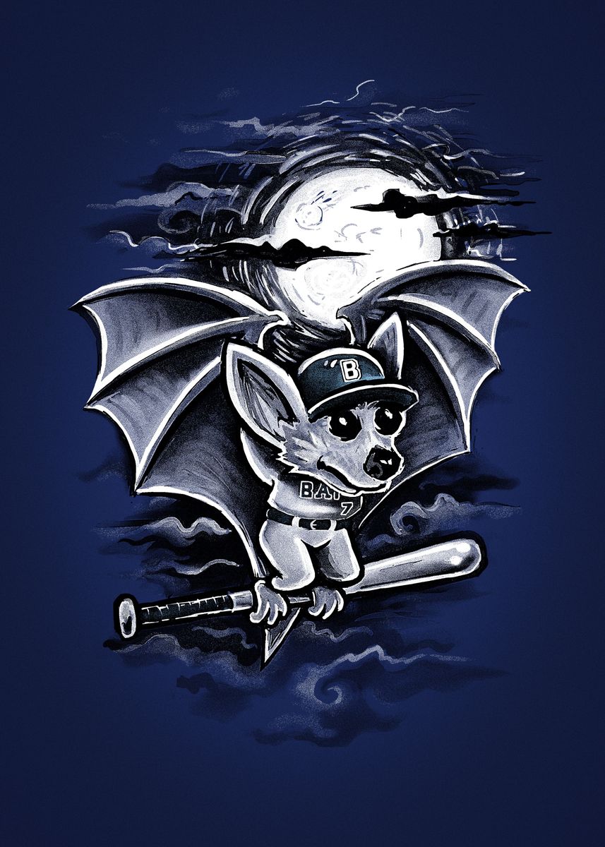 'Bat Bat' Poster, picture, metal print, paint by Patrick Zedouard ...