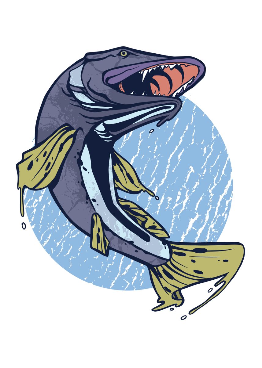 'Hecht Fish Fishing Gift' Poster, picture, metal print, paint by Phil ...