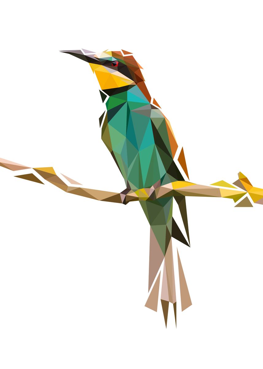 'Bird' Poster, picture, metal print, paint by Color Work | Displate