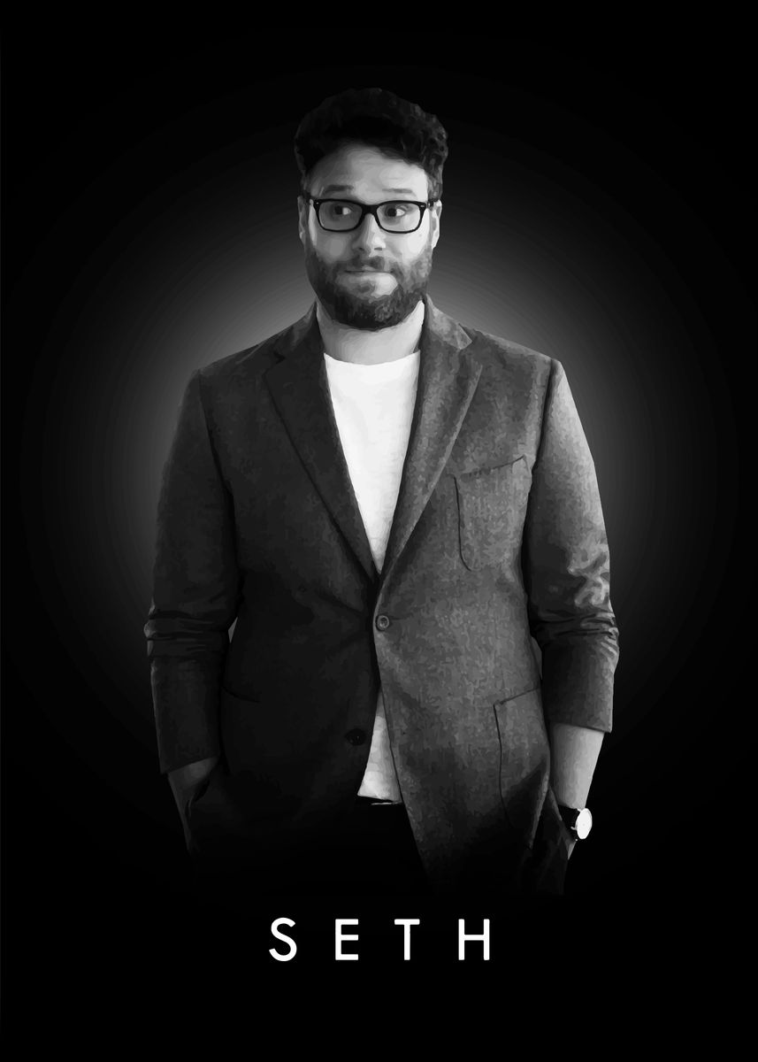 'Seth Rogen' Poster, picture, metal print, paint by Bo Kev | Displate