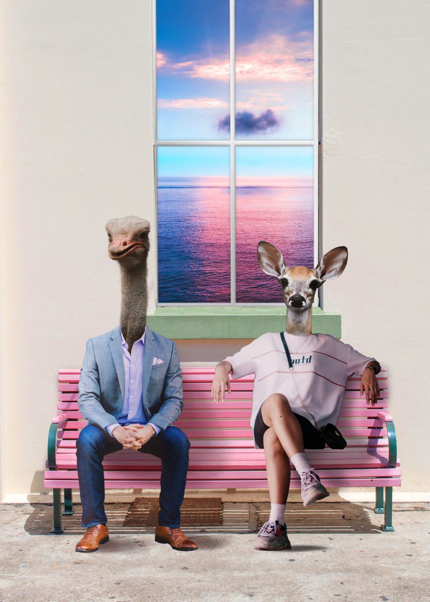 'Chilling' Poster, picture, metal print, paint by Clumsy Artist | Displate