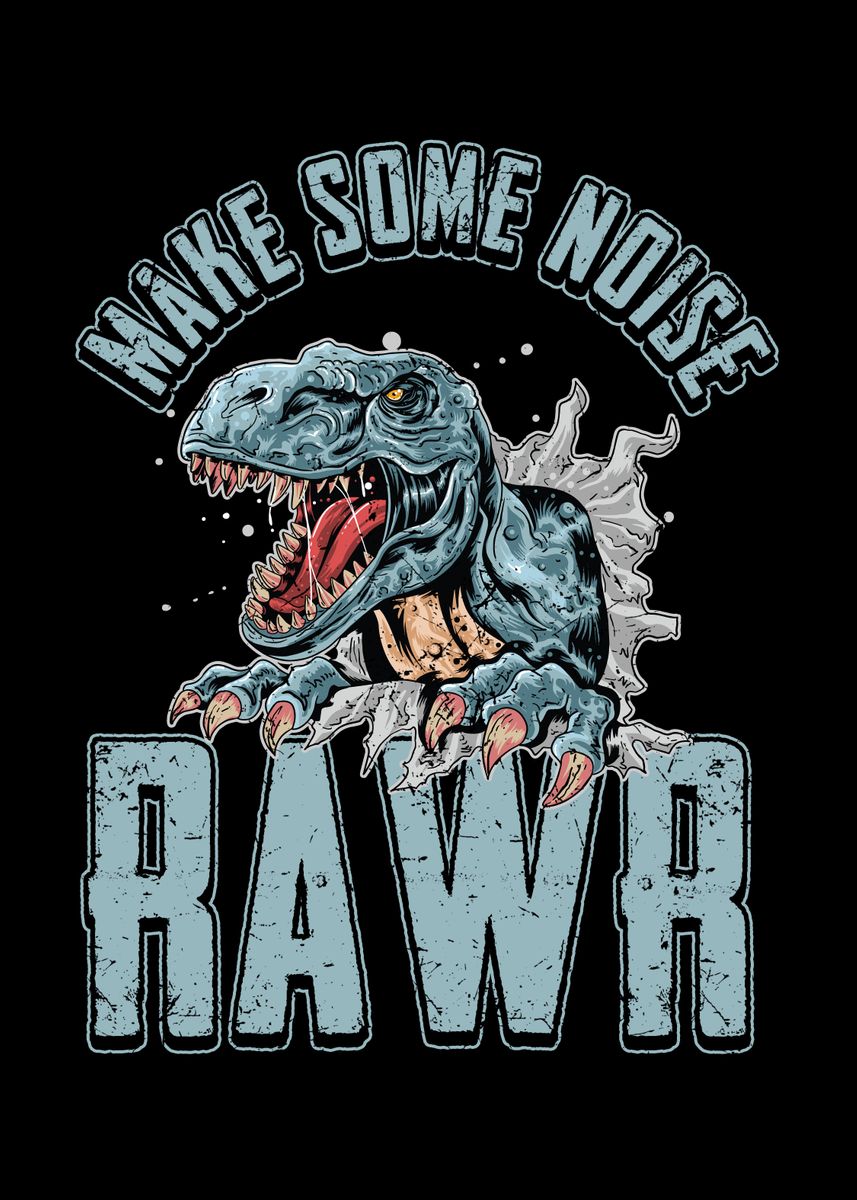 'Dino Rawr' Poster, picture, metal print, paint by AbuZulqarnainDanish ...