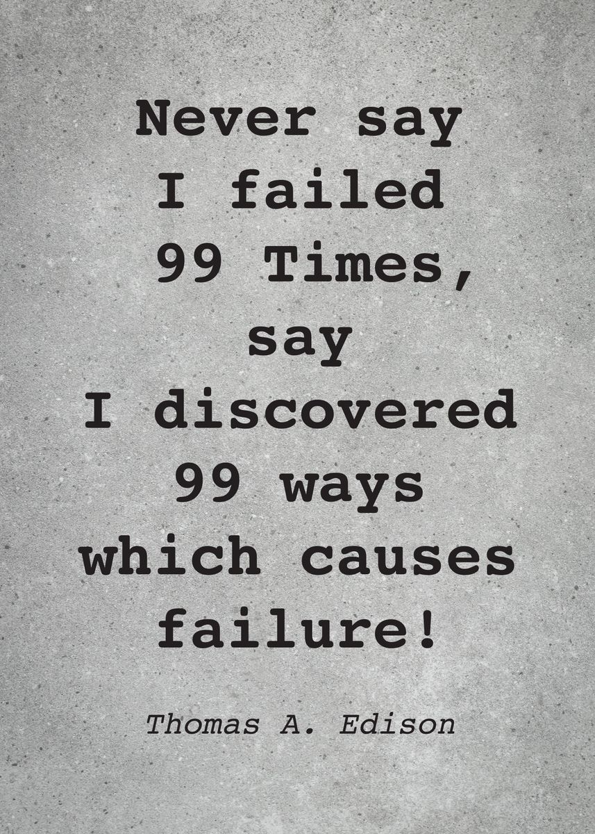 'Thomas Edison Quote L015' Poster, picture, metal print, paint by Go ...