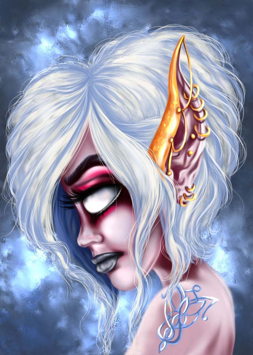 'Sad Elf Princess' Poster, picture, metal print, paint by Anna Fae ...