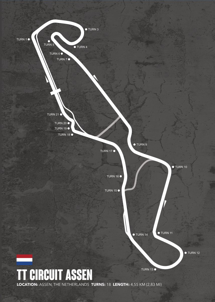 'TT Circuit Assen ' Poster, picture, metal print, paint by Mapsters ...
