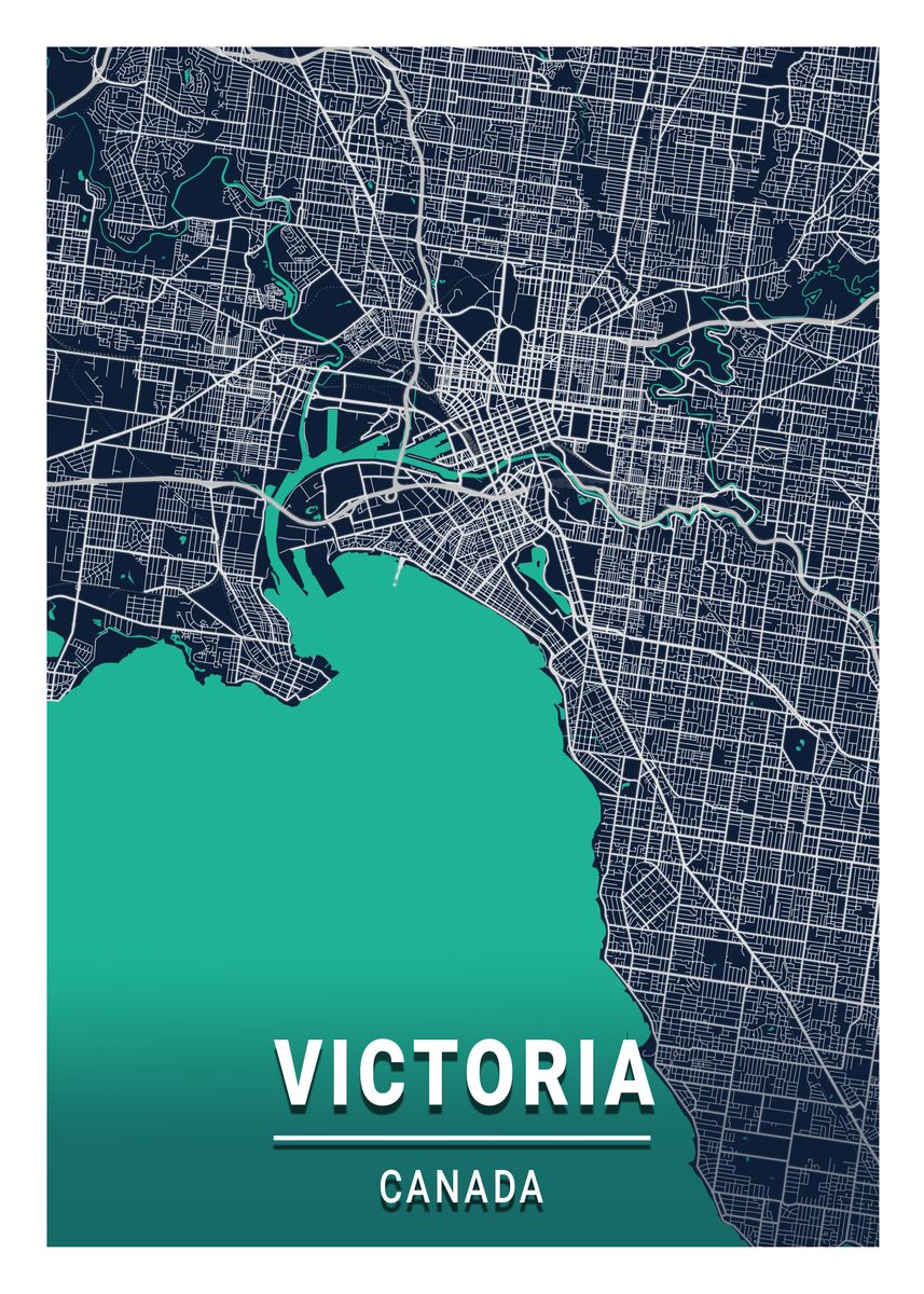 'Victoria Blue Dark Color' Poster by Tien Stencil | Displate