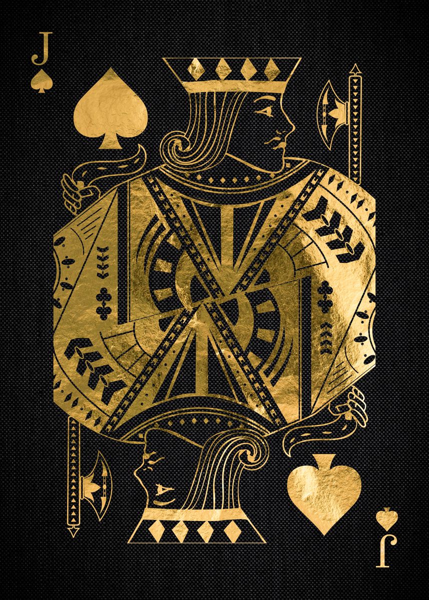 'Jack Pikes Golden cards' Poster, picture, metal print, paint by Moon ...