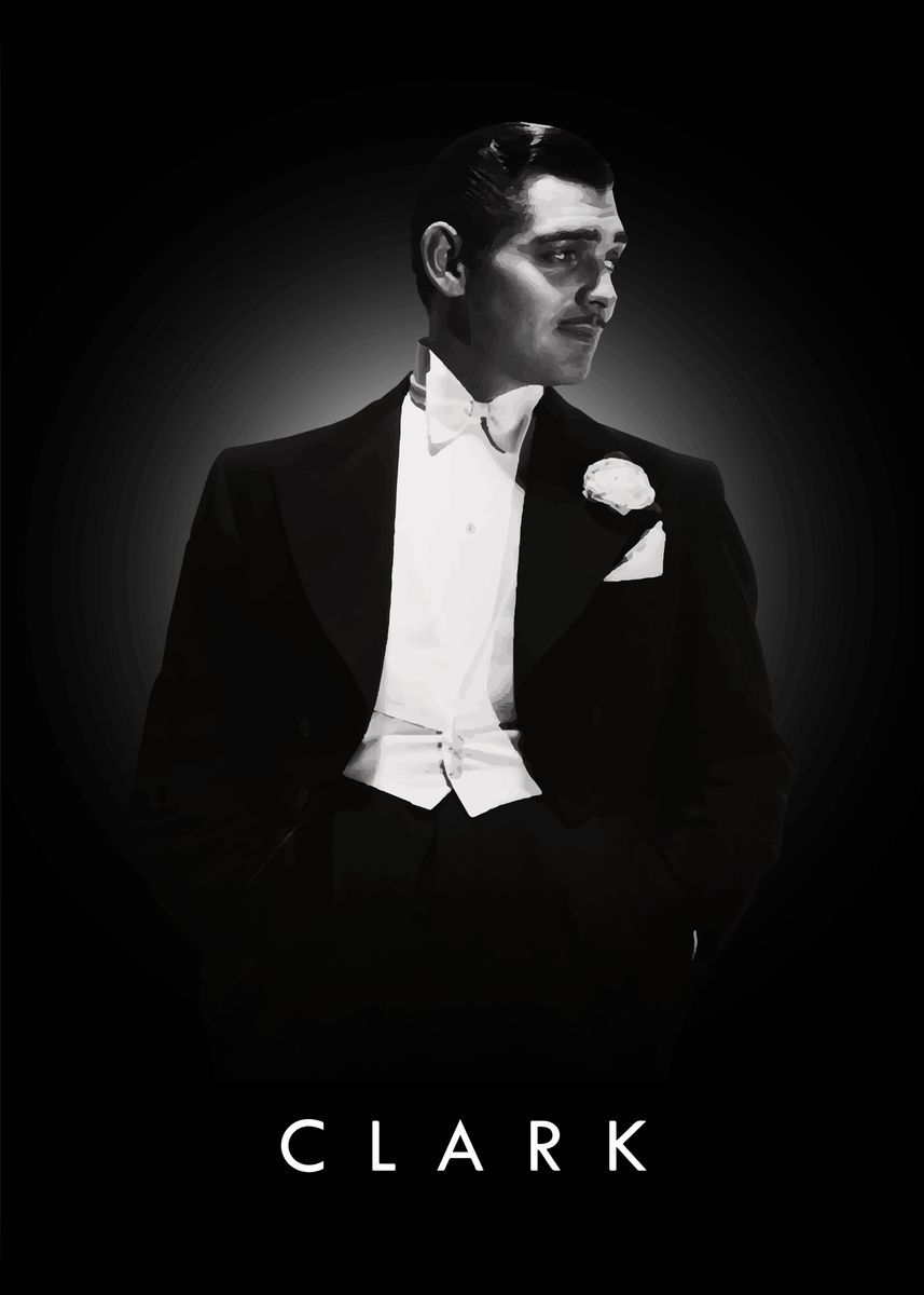 'Clark Gable' Poster, picture, metal print, paint by Bo Kev | Displate